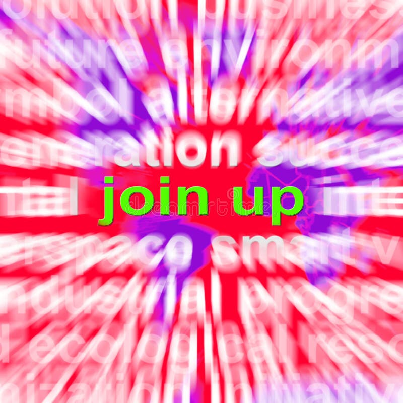 Join Up Word Cloud Shows Joining Membership Register Stock Illustration ...