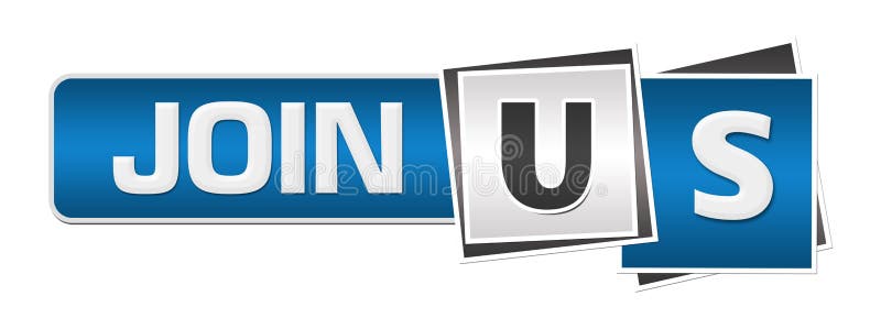 Join Us Two Blue Squares Banner Stock Illustration - Illustration of ...