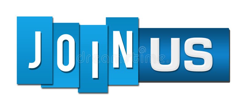 Join Us Two Blue Squares Banner Stock Illustration - Illustration of ...