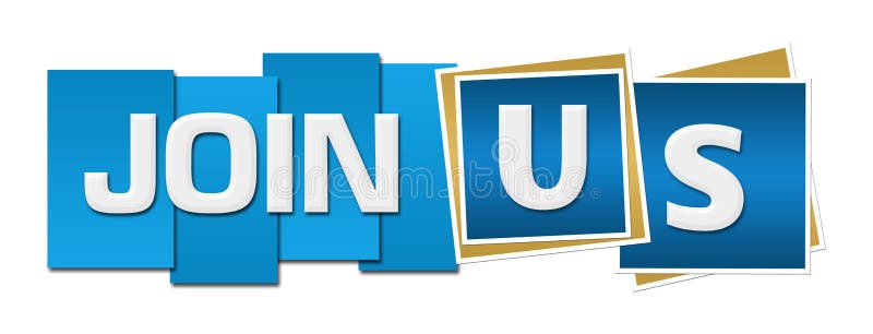 Join Us Blue Stripes Squares Stock Illustration - Illustration of sign ...