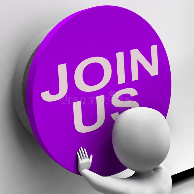 Join Us Button Means Register Volunteer or Sign Up Stock Illustration ...