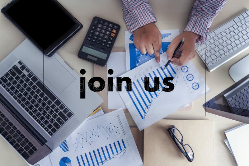 Join Us Concept Businessman Working at Office JOIN OUR TEAM Stock Image ... Join Us Concept Businessman Working at Office JOIN OUR TEAM Stock Image ...
