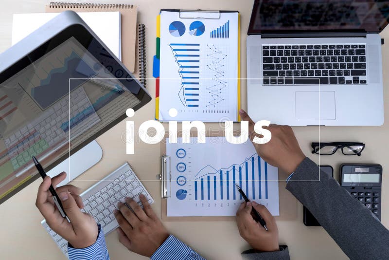 Join Us Concept Businessman Working at Office JOIN OUR TEAM Stock Photo ...