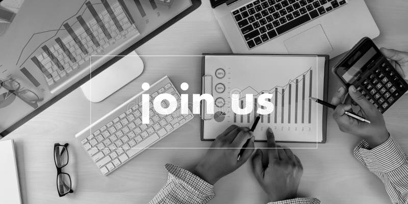 Join Us Concept Businessman Working at Office JOIN OUR TEAM Stock Photo ...