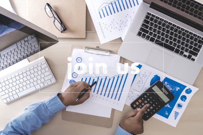 Join Us Concept Businessman Working at Office JOIN OUR TEAM Stock Image ...