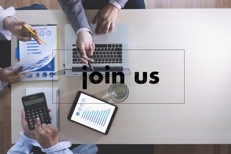 Join Us Concept Businessman Working at Office JOIN OUR TEAM Stock Image ...