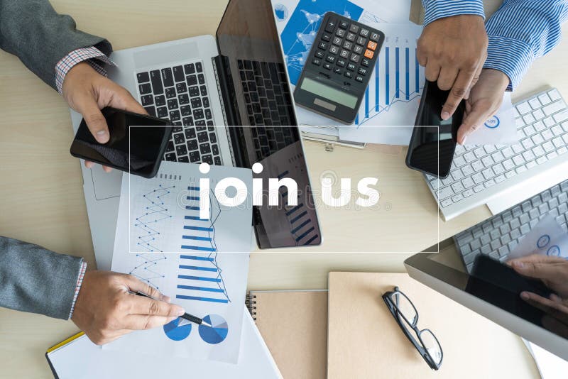 Join Us Concept Businessman Working at Office JOIN OUR TEAM Stock Image ...