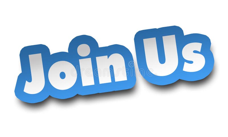 Join Us Text Hanging on White Background Stock Illustration ...
