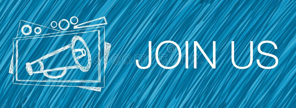 Join Us Blue Lines Triangle Box File Paper Symbol Text Stock ...