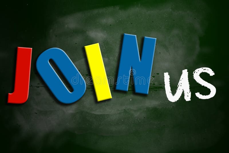 Join Us Conceptual Words on Blackboard Stock Illustration ...