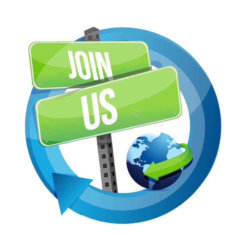 Join Us Cycle Road Sign Illustration Design Stock Illustration ...