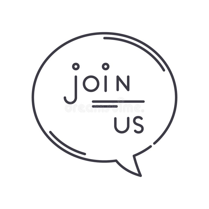 Join Us Icon, Linear Isolated Illustration, Thin Line Vector, Web ...
