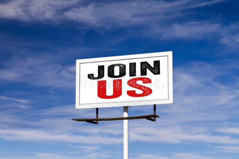 Join Us Message on Billboard Stock Image - Image of background, company ...