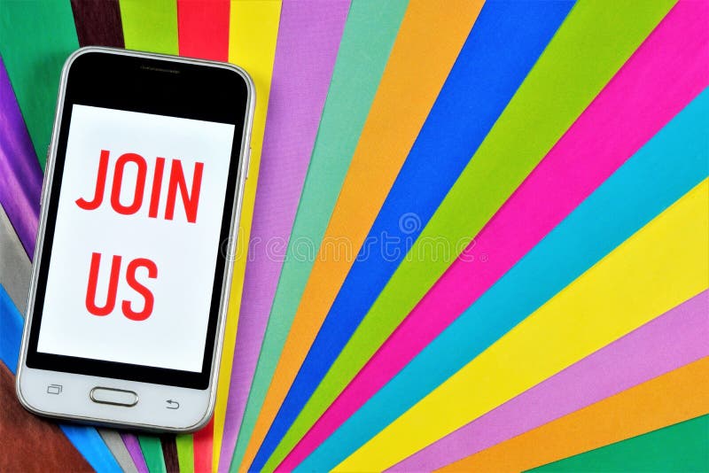 Join Us-message on Your Smartphone. Invitation To Cooperate, Join ...