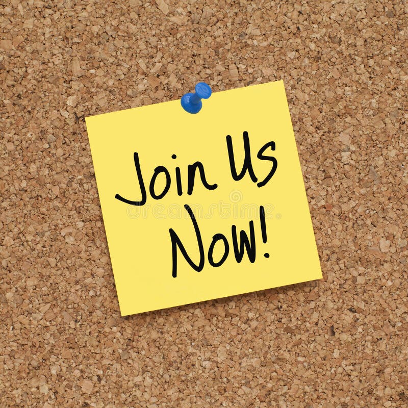 Join us now stock image. Image of form, noticeboard, announcement ...