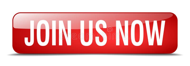 Join Us Now Red Square Isolated Web Button Stock Vector - Illustration ...