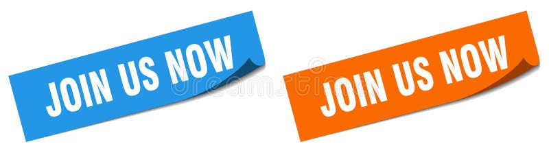 Join Us Now Sticker. Join Us Now Sign Set Stock Vector - Illustration ...