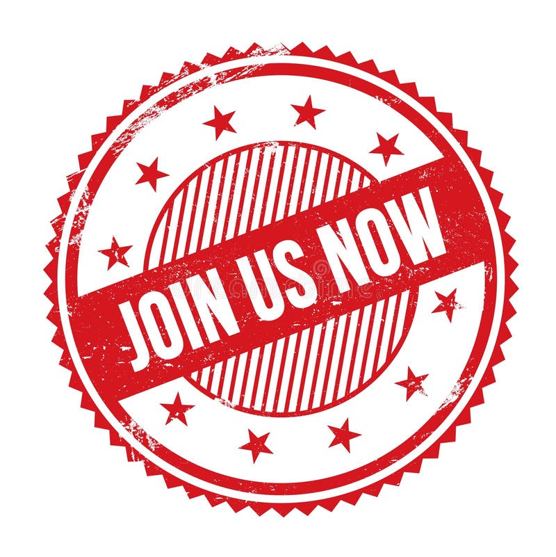 JOIN US NOW Text Written on Red Grungy Round Stamp Stock Illustration ...