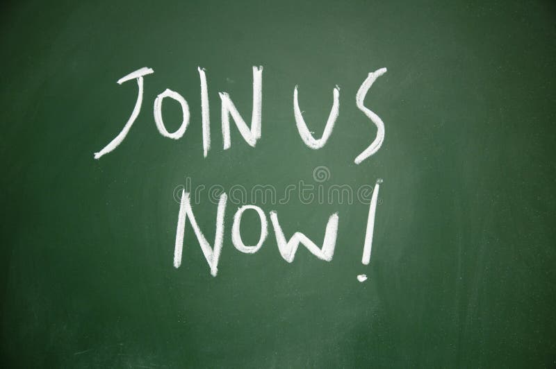 Join us now stock image. Image of chalk, membership, registration ...