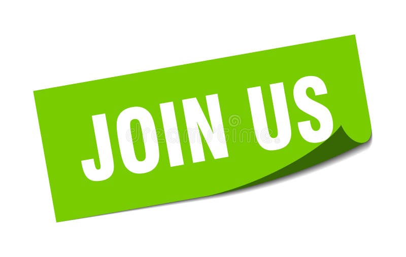 Join us sticker. stock vector. Illustration of sticker - 154053531