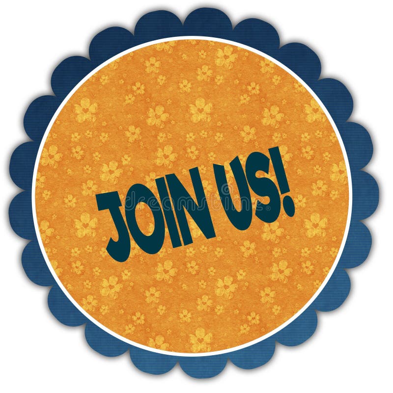 JOIN US Text on Flower Label. Stock Illustration - Illustration of ...