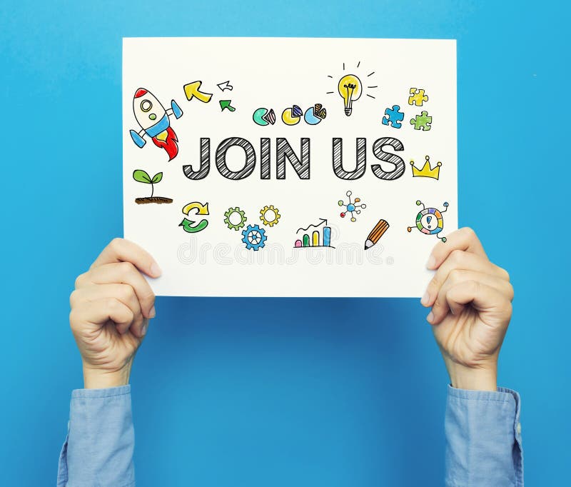 Cartoon Business Team Holding Join Us Sign Stock Photos - Free ...