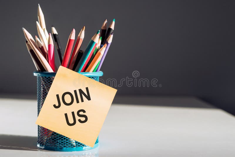 Join Us, Text Written on Colorful Sticky Notes Stock Photo - Image of ...