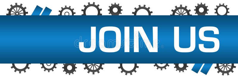 Join Us Blue Grey Gears Top Bottom Horizontal Stock Illustration ...