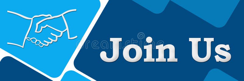Join Us Two Blue Squares Banner Stock Illustration - Illustration of ...