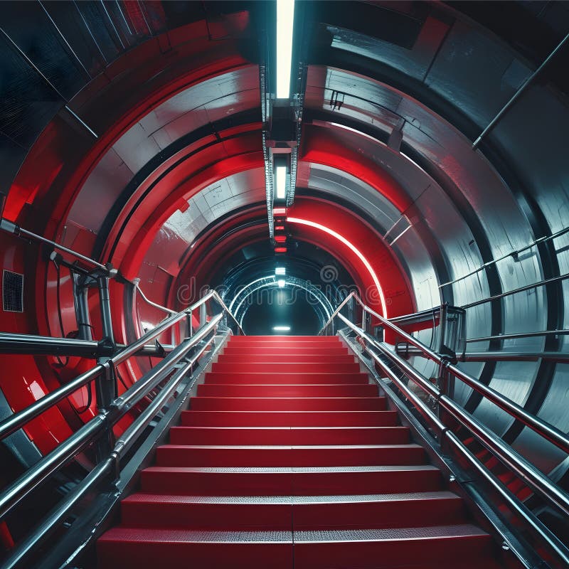 Tunnel Vision Captivating Design in Neon and Metal Stock Illustration ...