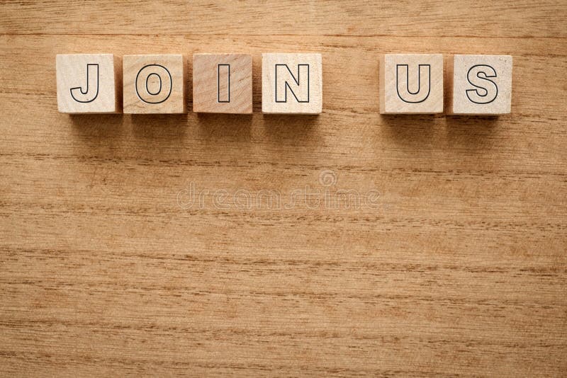 Join Us Word on Wooden Cube Blocks Stock Image - Image of vacancy, team ...