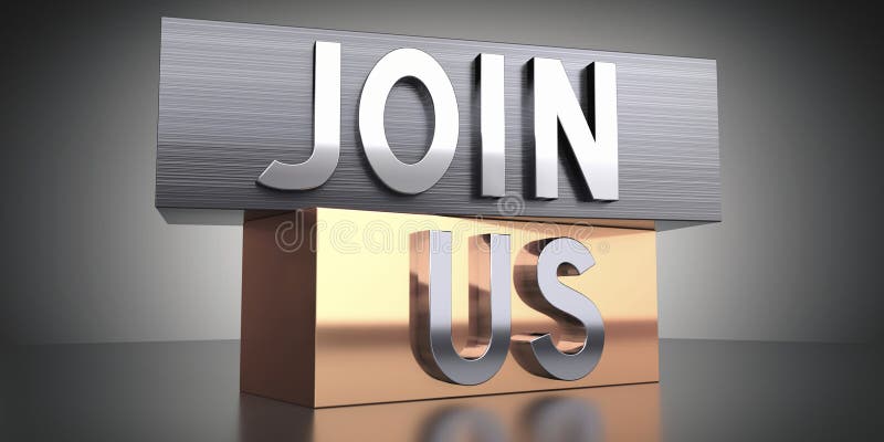 Join Us - Words on Metal Blocks Stock Illustration - Illustration of ...