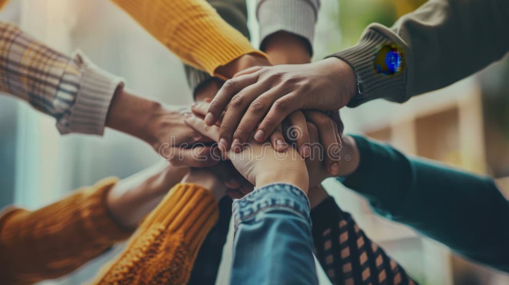 The Joined Hands of Teamwork.AI Generated Image Stock Photo - Image of ...