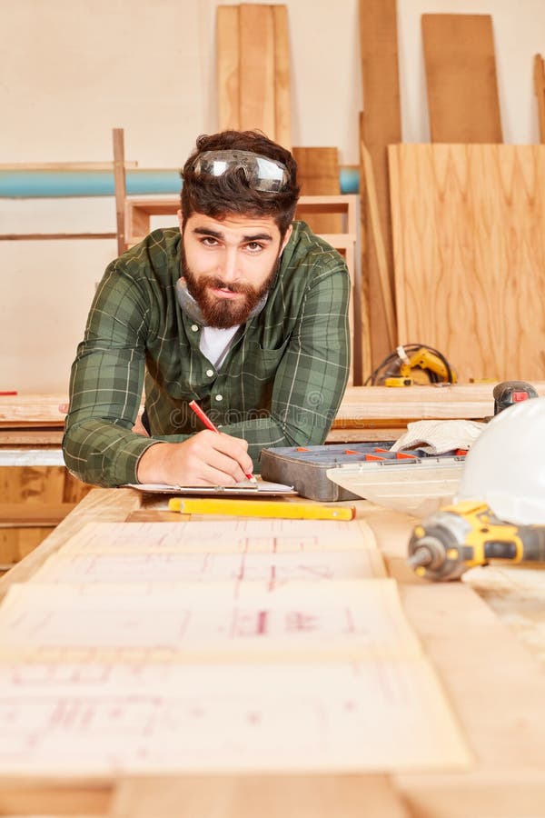 Joiner or Carpenter at the Planning Stock Photo - Image of draft ...