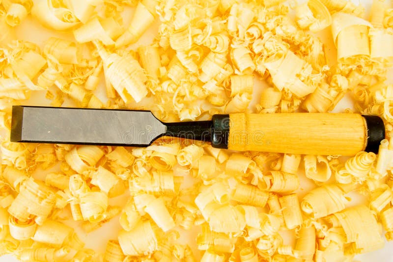 Joiner S Tools ( Chisel) and Wooden Shaving Stock Photo - Image of ...