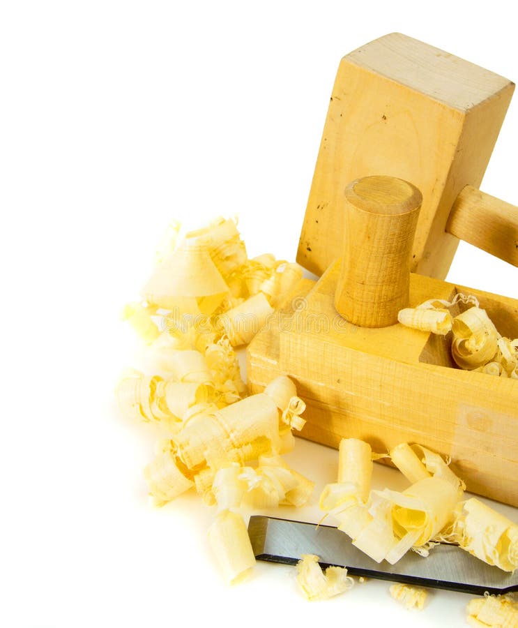 Joiner S Tools (plane, Mallet, Chisel) on a White Stock Photo - Image ...