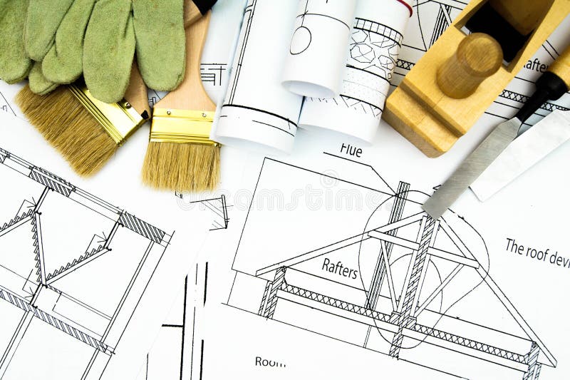 Joiner S Works. Drawings for Building and Working Stock Image - Image ...