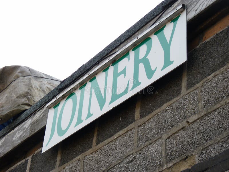 Joinery sign green stock image. Image of tool, table - 64503031