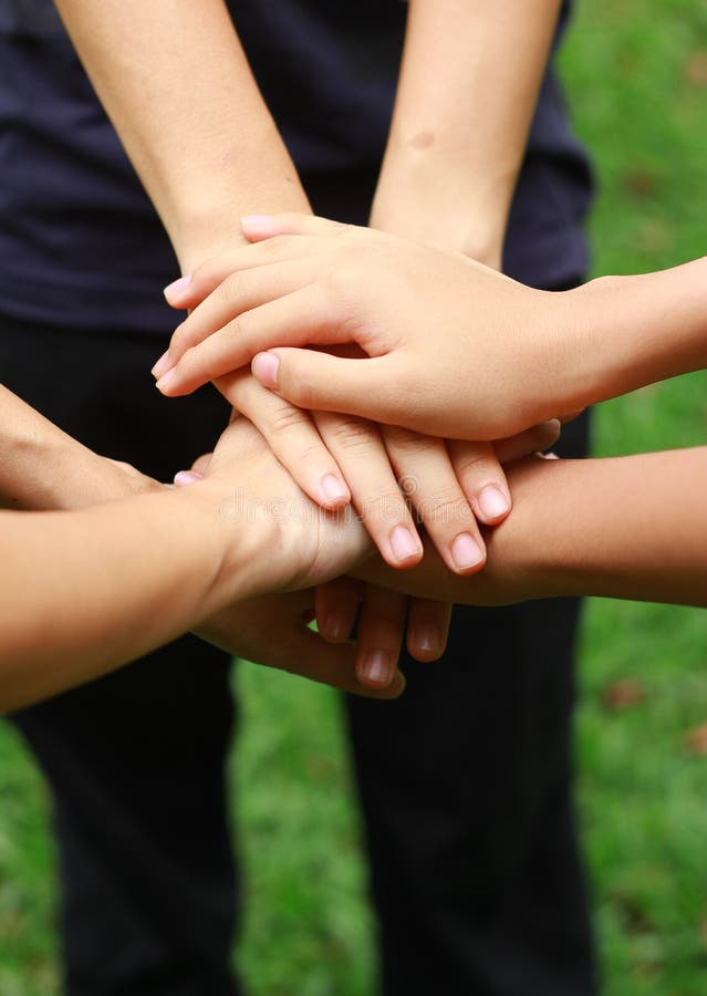 Joining hand together stock photo. Image of teamwork - 80026426