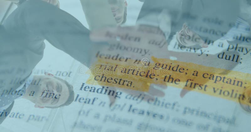 Joining Hands Over Highlighted Text in Dictionary, Showing Unity and ...