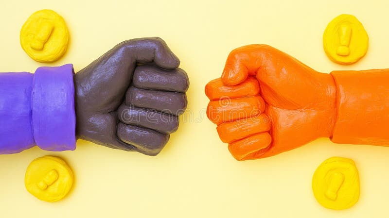 The Joining of Hands between Two People of Varying Skin Tones ...