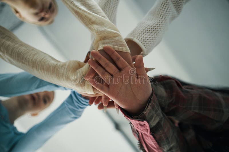 Joining Hands in Unity and Collaboration for Teamwork Stock Photo ...