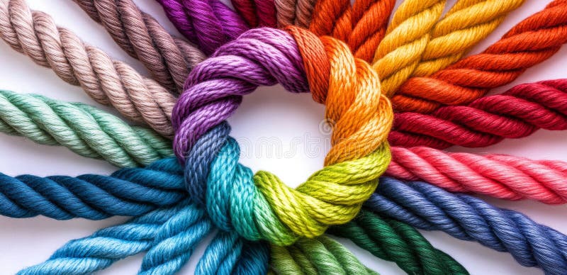 Joining a Partnership is Represented by the Connection of Diverse Ropes ...