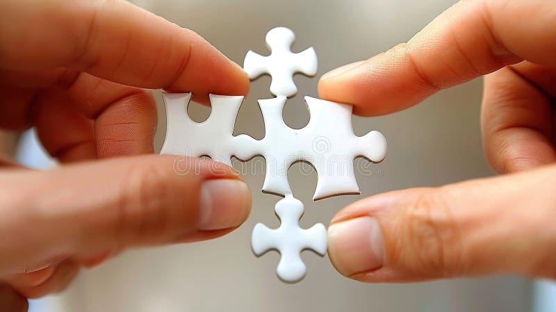 Joining the Puzzle Pieces stock illustration. Illustration of ...