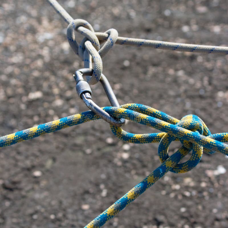Joining Somewhat Ropes Carabine. Stock Image - Image of peak, close ...