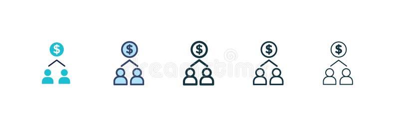 Joint Account Vector Icon Set Black Filled and Outlined Style Stock ...