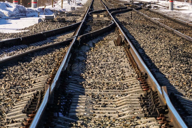Leveling Joint and Arrow on the Railway Track Stock Image - Image of ...
