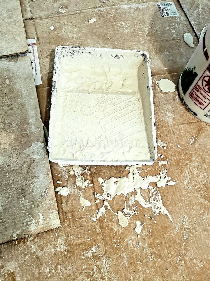 Joint Compound Mess during Ceiling Texturing. Floor Covering To Protect ...