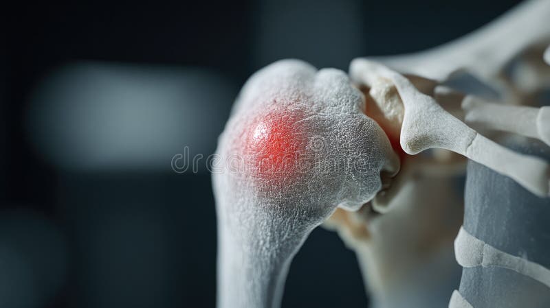 Joint Distress: Visual Representation of Shoulder Pain, Red Glowing ...