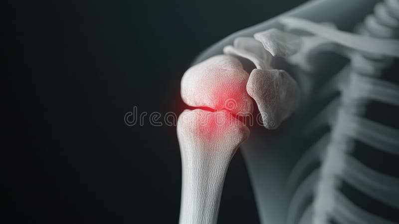 Joint Distress: Visual Representation of Shoulder Pain, Red Glowing ...
